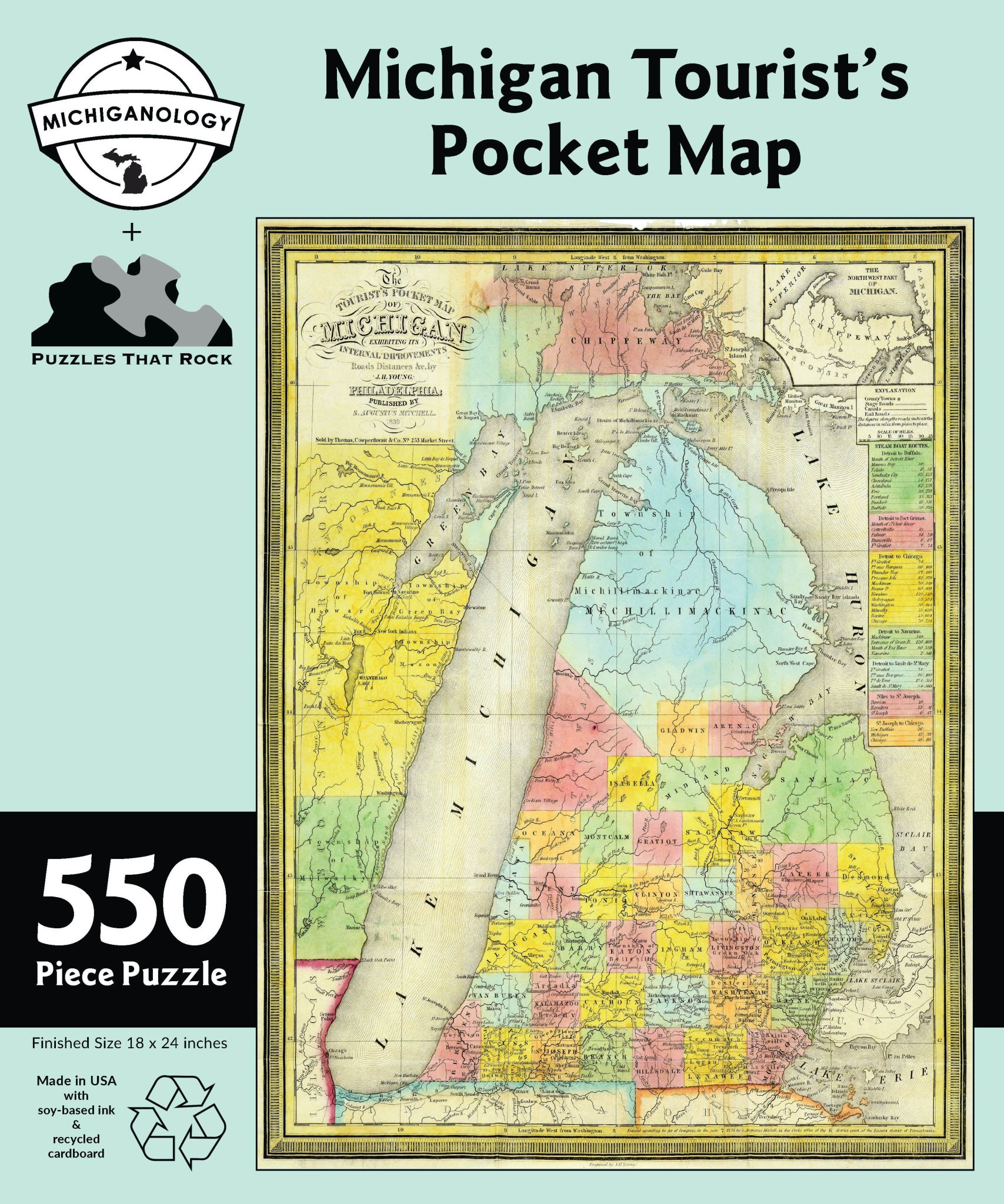 Michigan Tourist's Pocket Map Puzzle - The Lake House